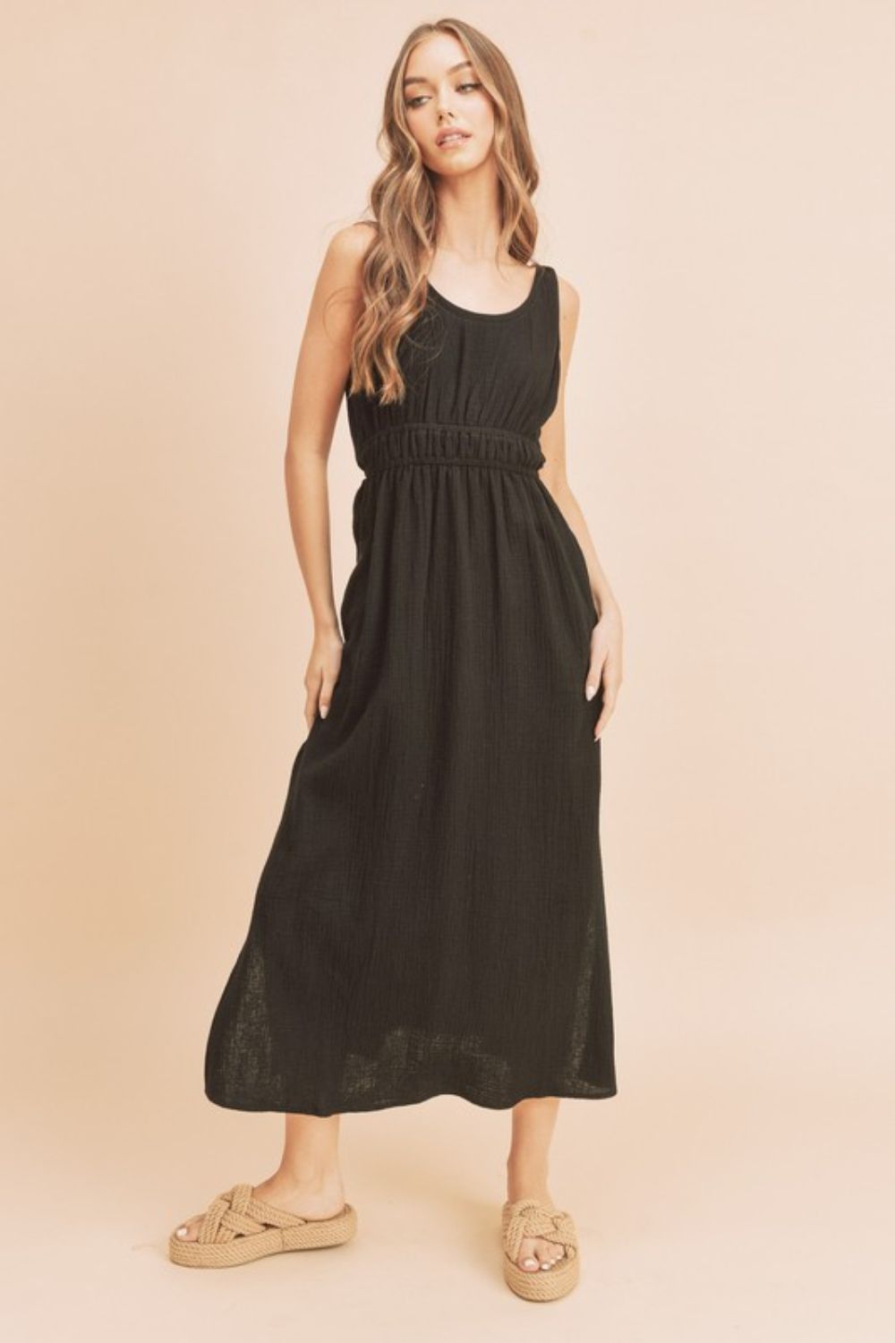 Aemi + Co Side Slit Round Neck Sleeveless Tank Dress – AMIClubwear