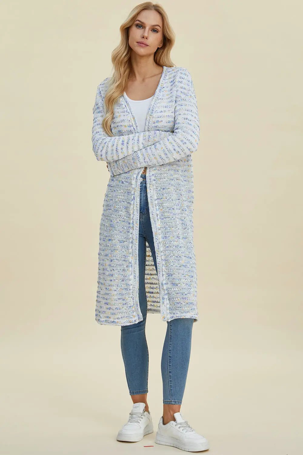 Double Take Full Size Open Front Longline Cardigan – AMIClubwear
