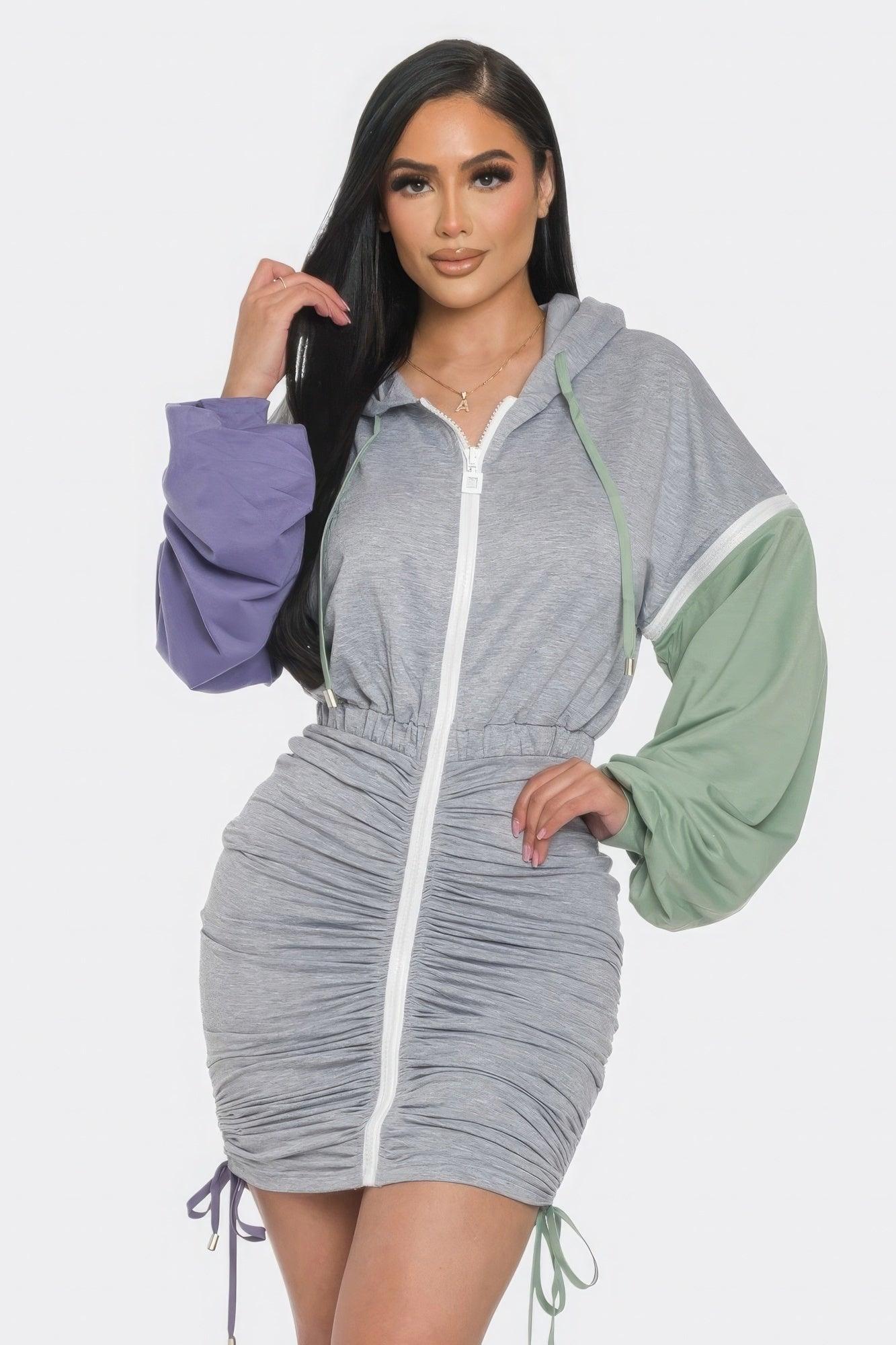 Detachable Zipper Mini Dress – AMIClubwear