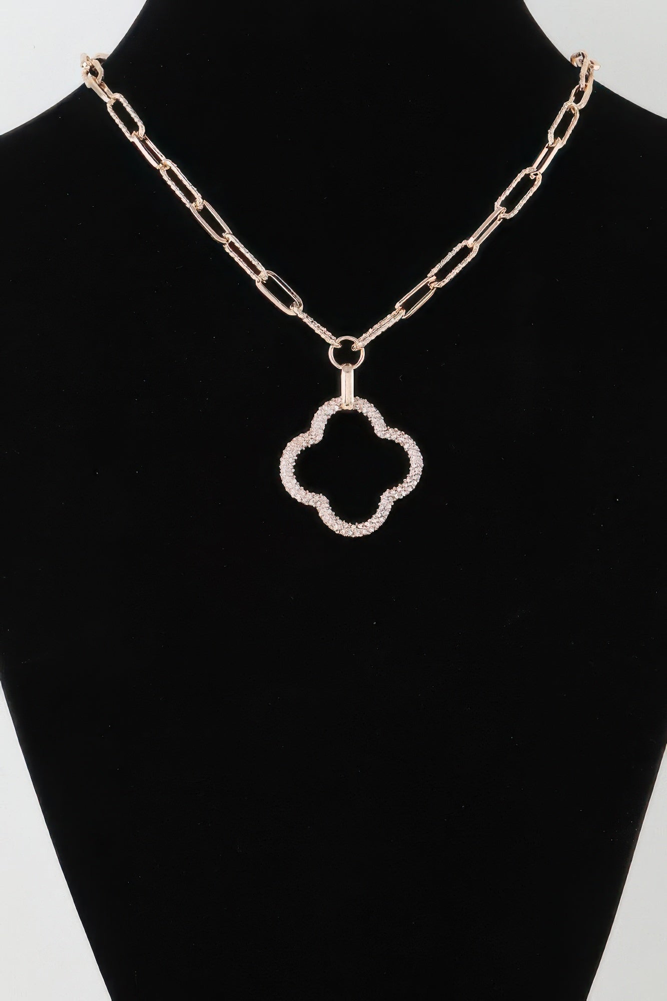 Jeweled Open Clover Chain Necklace – AMIClubwear