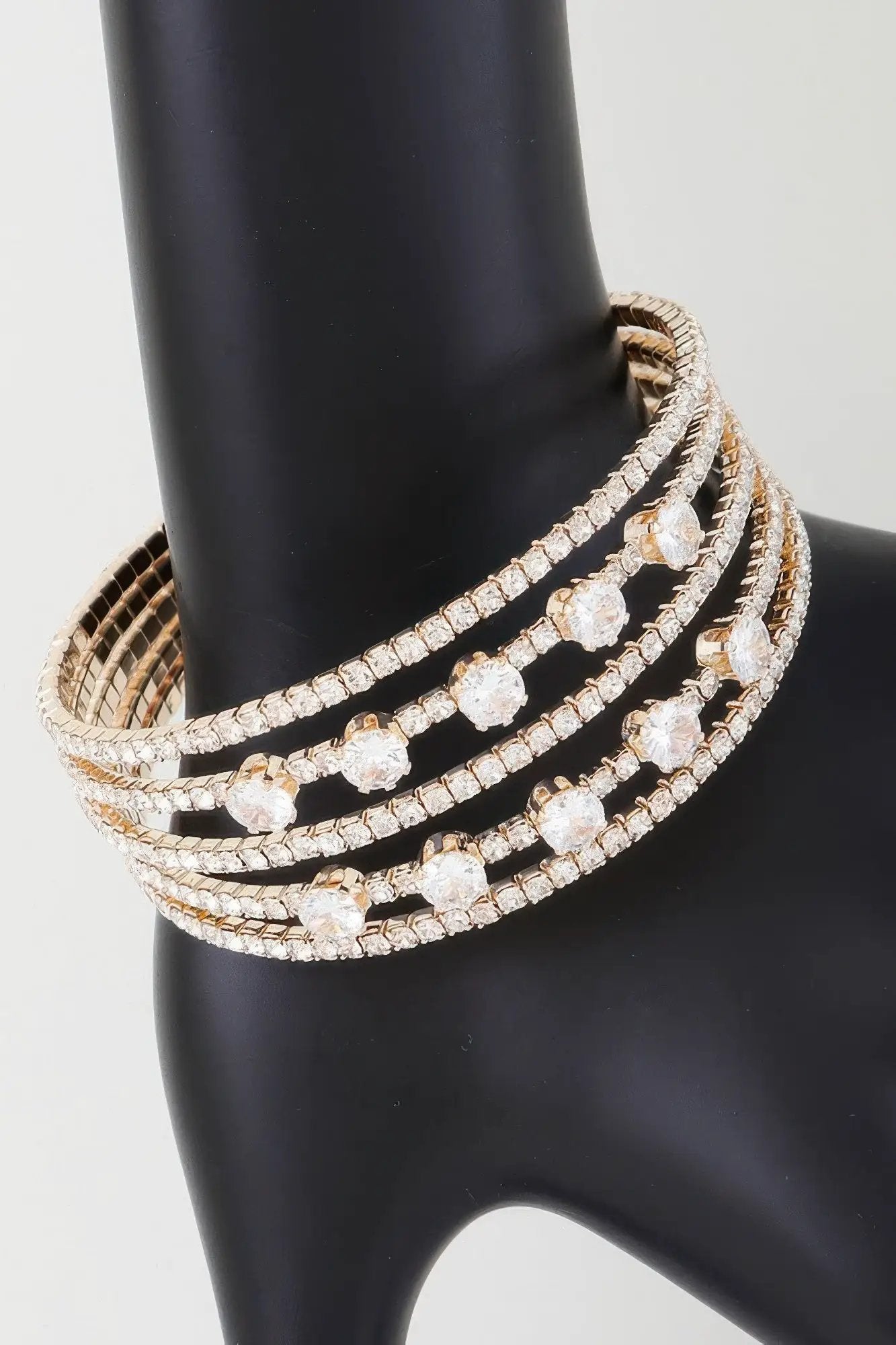 Multi Jeweled Cuff Bracelet – AMIClubwear