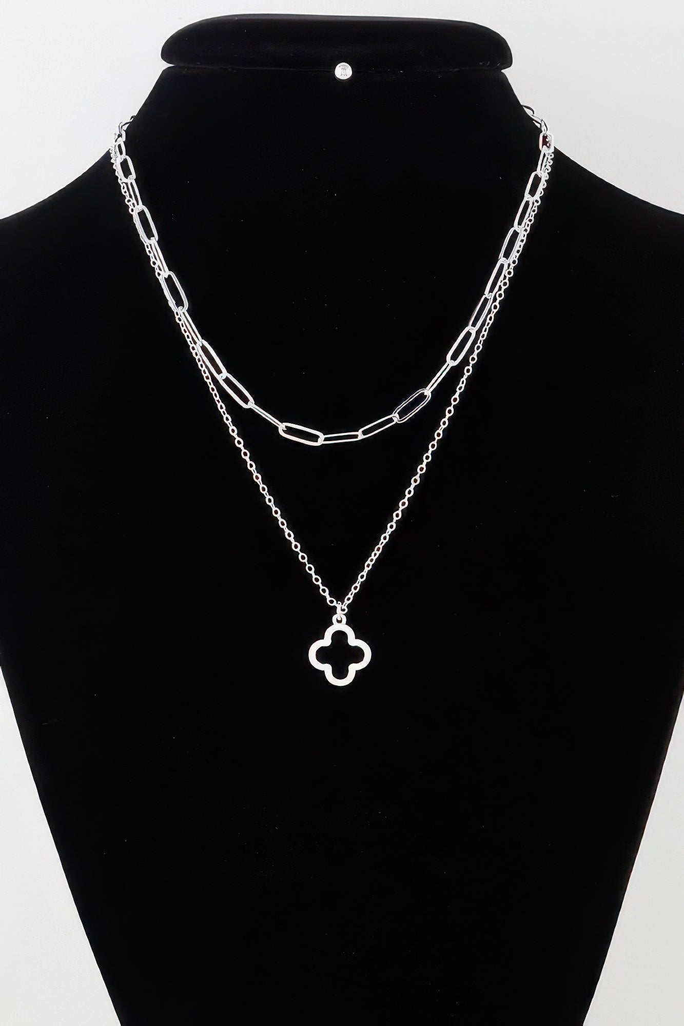 Double Open Clover Chain Necklace – AMIClubwear