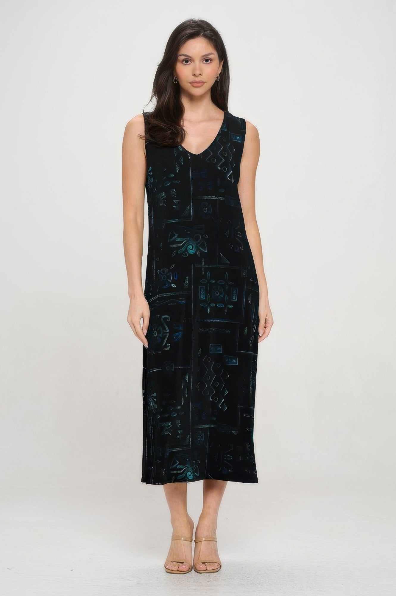 Bns V-neck Midi Tank Dress With Side Slit – AMIClubwear