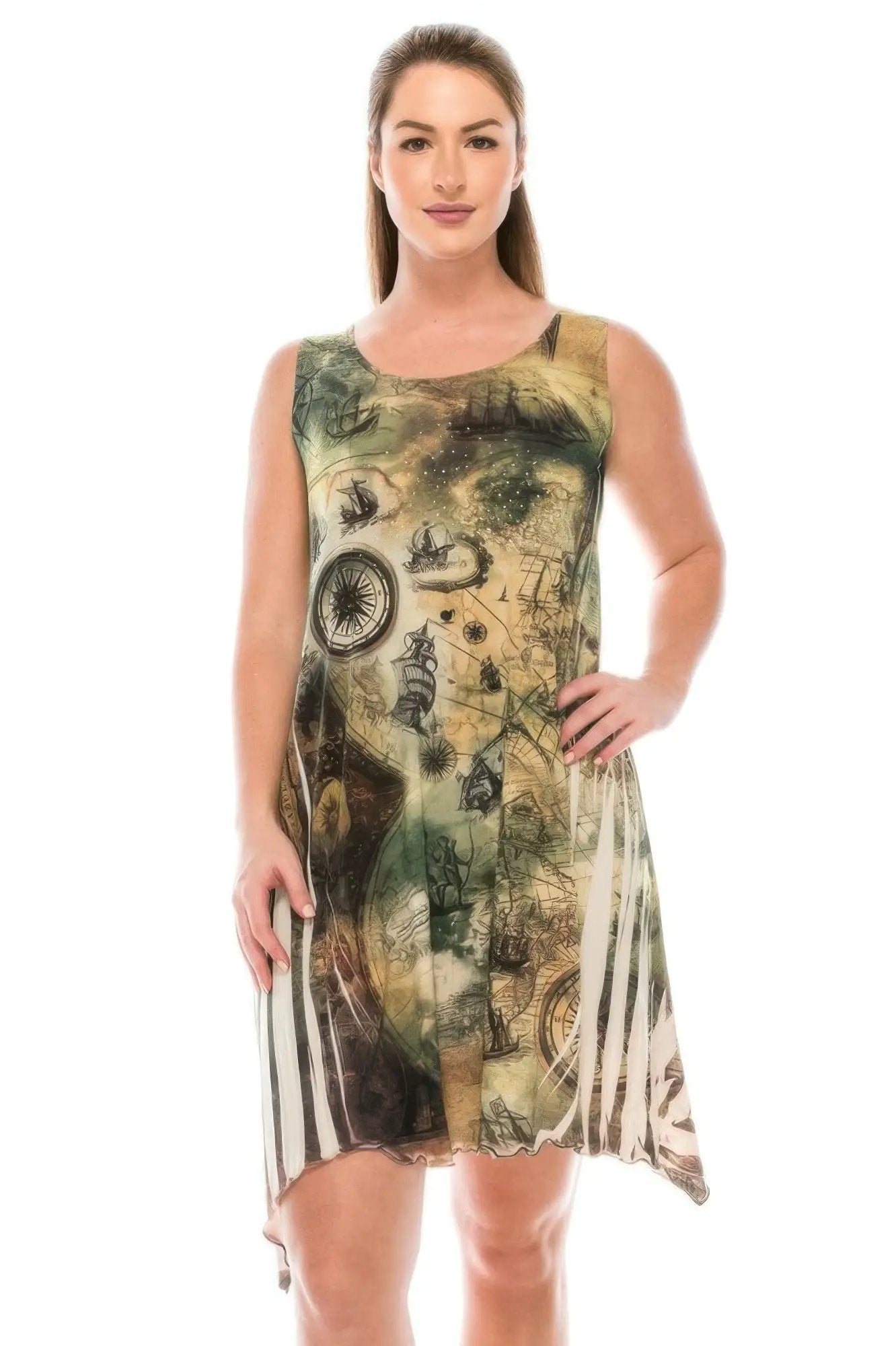 Short Sleeveless Sublimated Dress – AMIClubwear
