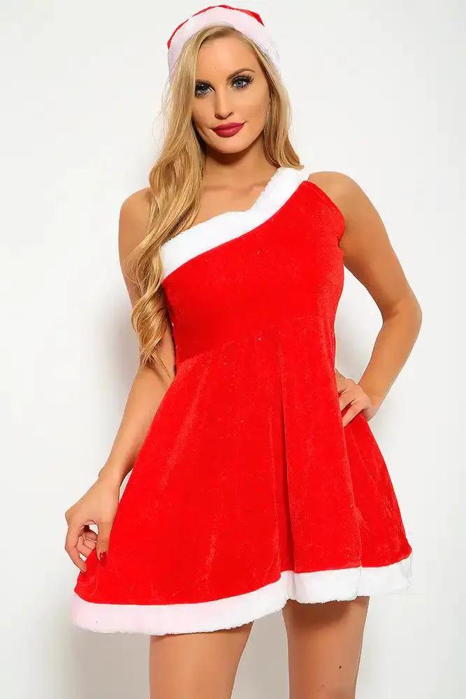 Red White 2 Pc. Santa Dress Costume – AMIClubwear