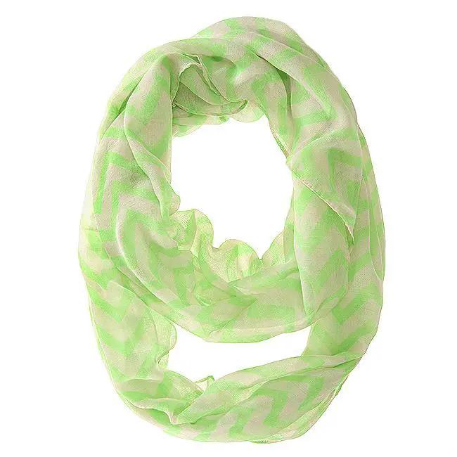 Zig Zag Neon Green Infinity Scarf – AMIClubwear